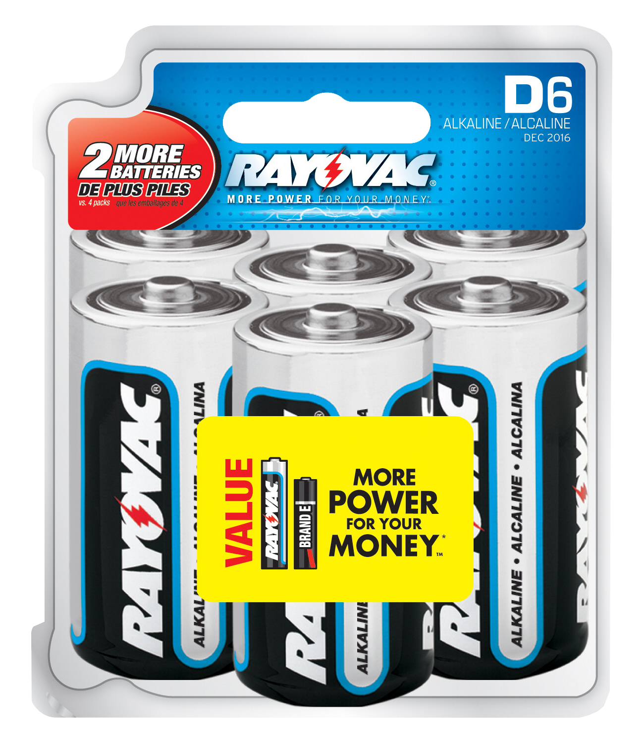 Rayovac D6 Alkaline Battery 6 Pack | Bass Pro Shops